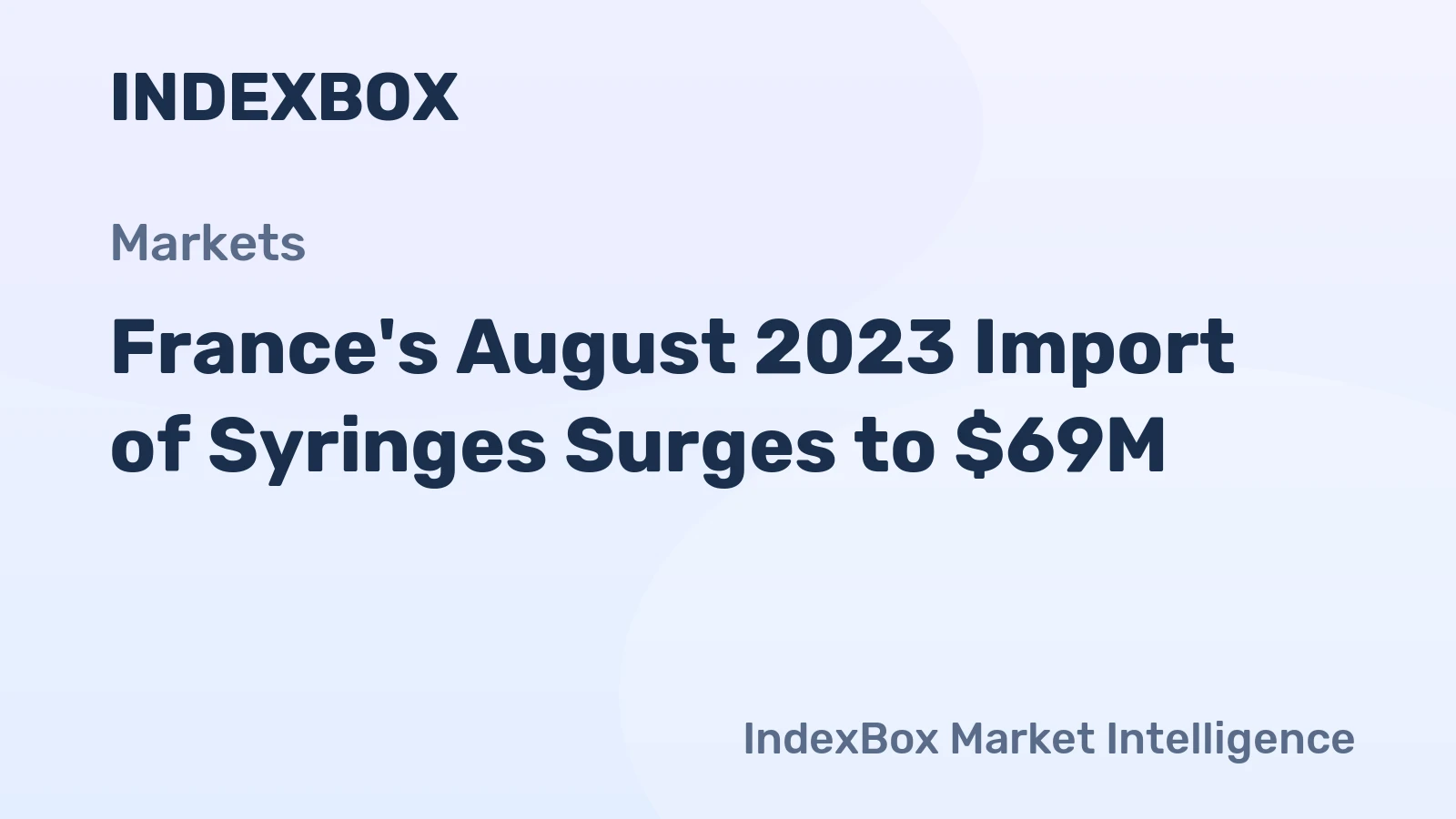 France's August 2023 Import of Syringes Surges to $69M