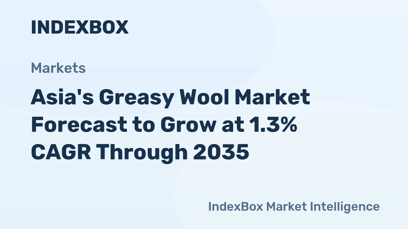 Asia's Greasy Wool Market Forecast to Grow at 1.3% CAGR Through 2035
