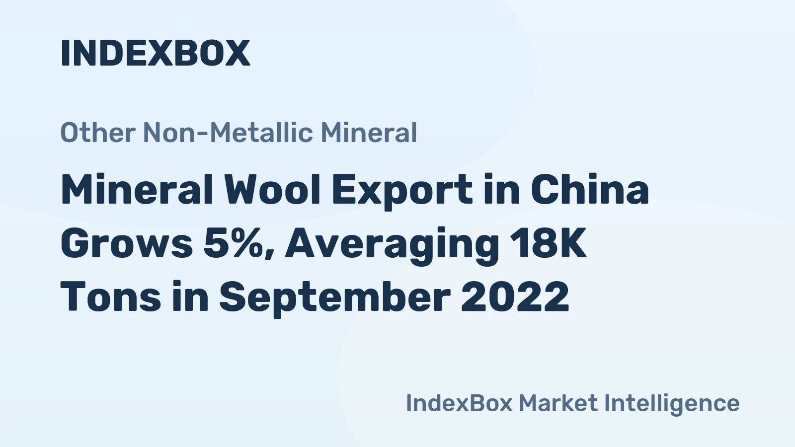 Mineral Wool Export in China Grows 5%, Averaging 18K Tons in September 2022
