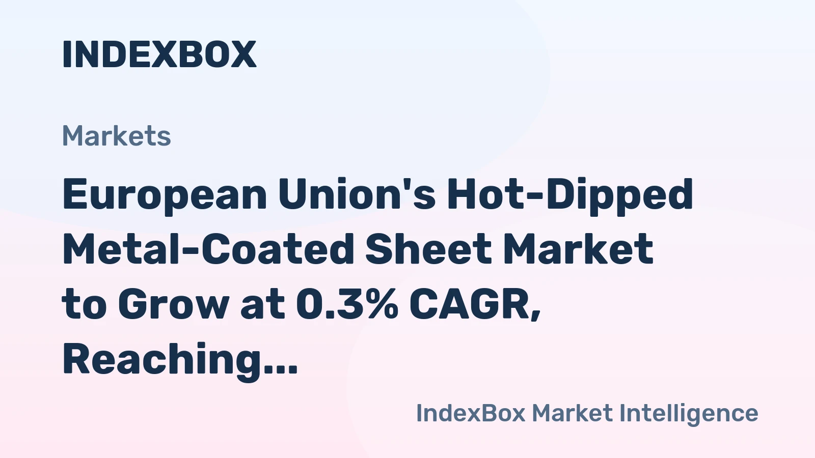 European Union's Hot-Dipped Metal-Coated Sheet Market to Grow at 0.3% CAGR, Reaching $28.8B by 2035