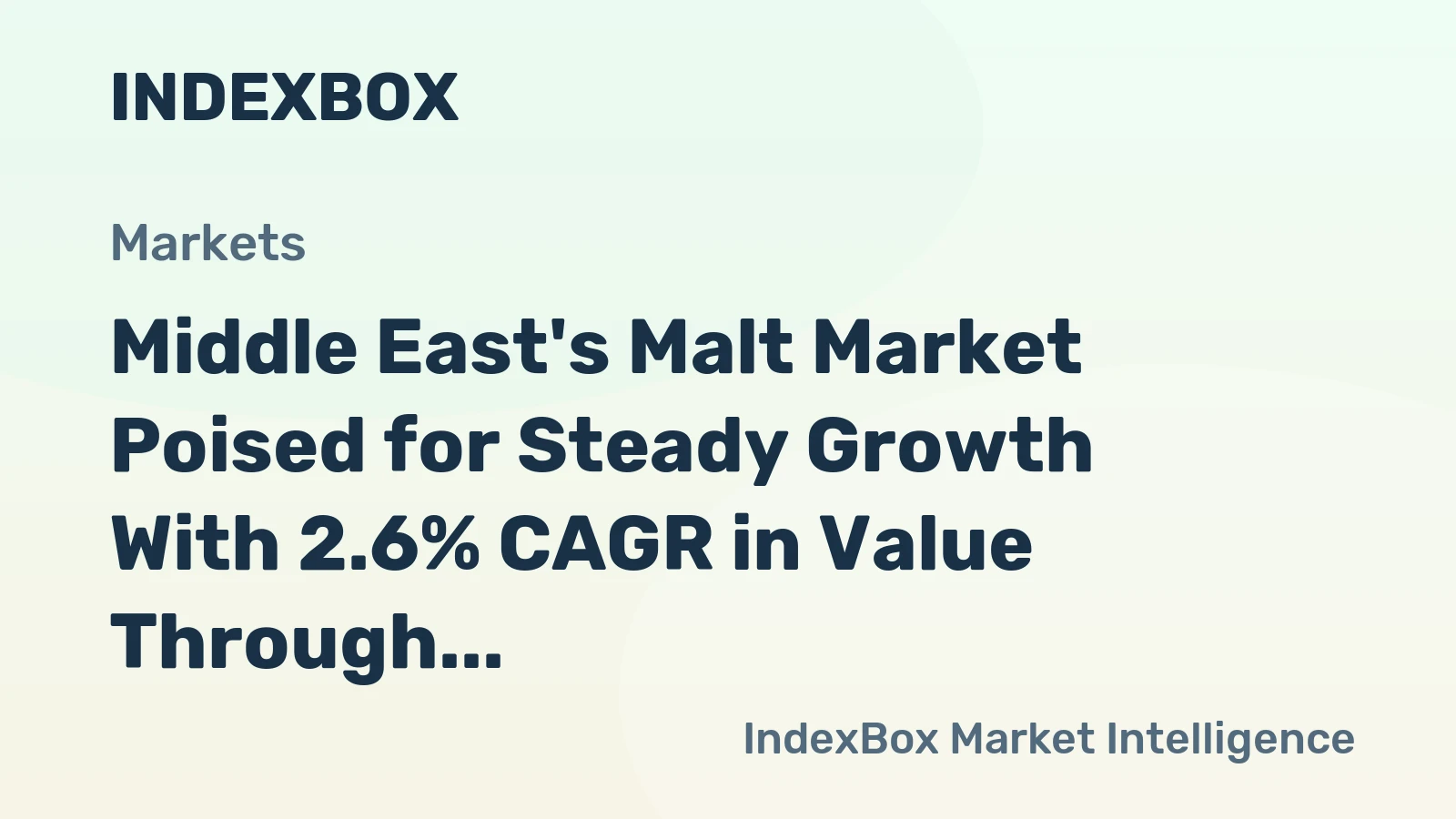Middle East's Malt Market Poised for Steady Growth With 2.6% CAGR in Value Through 2035