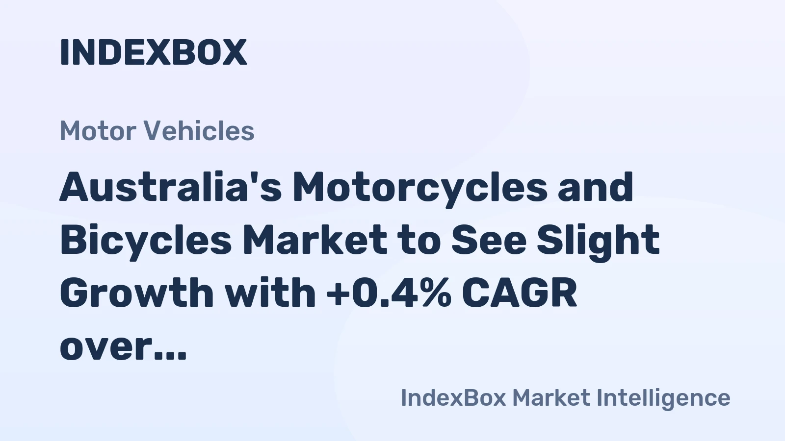 Australia's Motorcycles and Bicycles Market to See Slight Growth with +0.4% CAGR over the Next Decade