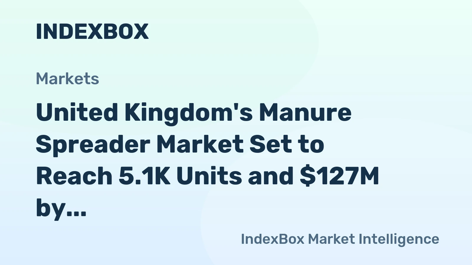 United Kingdom's Manure Spreader Market Set to Reach 5.1K Units and $127M by 2035