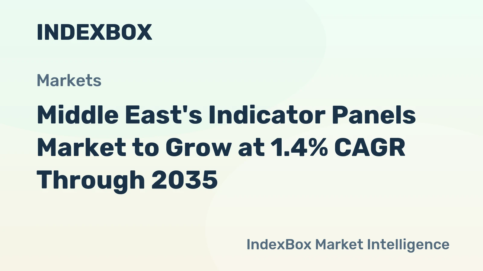 Middle East's Indicator Panels Market to Grow at 1.4% CAGR Through 2035