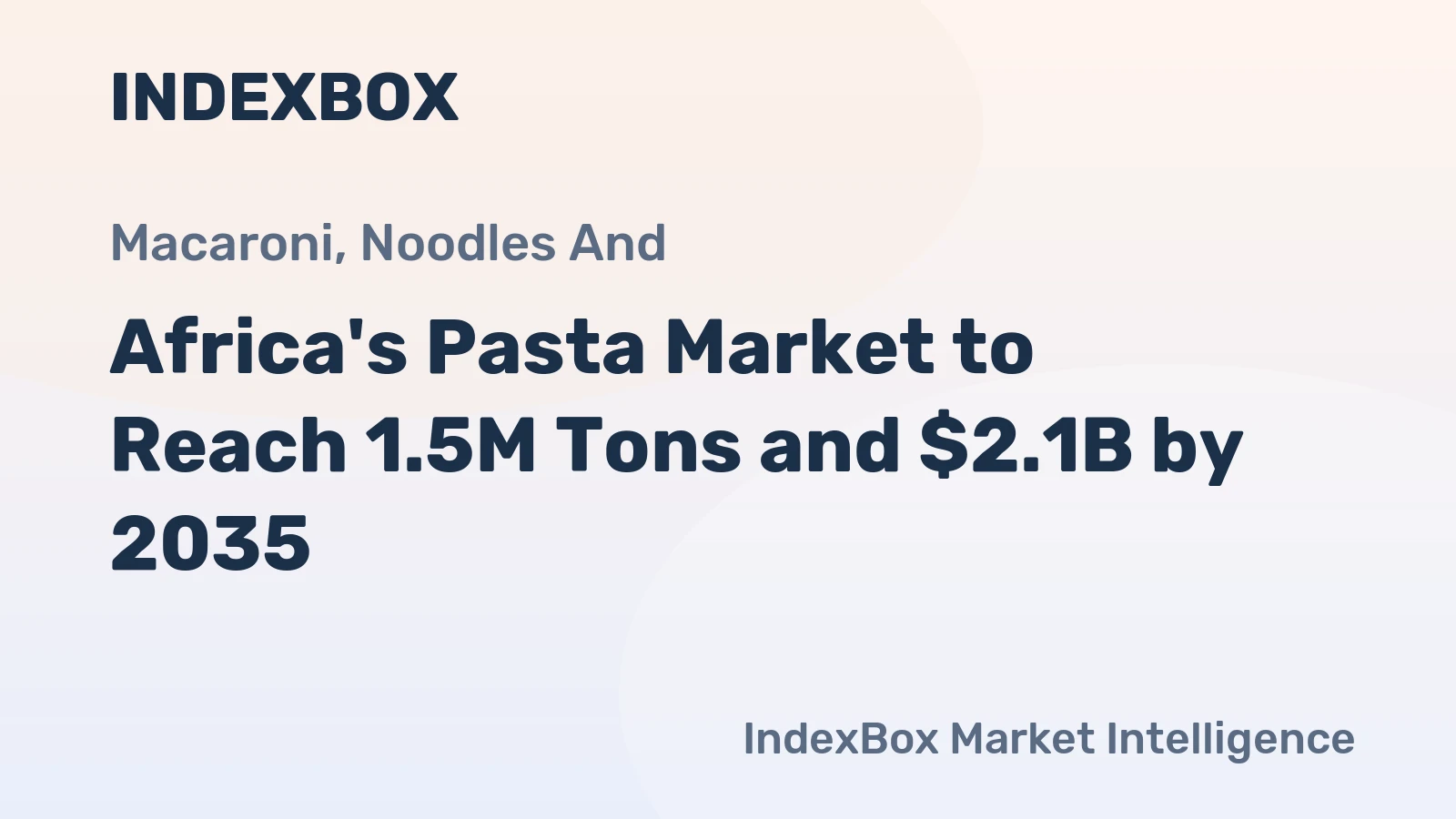 Africa's Pasta Market to Reach 1.5M Tons and $2.1B by 2035