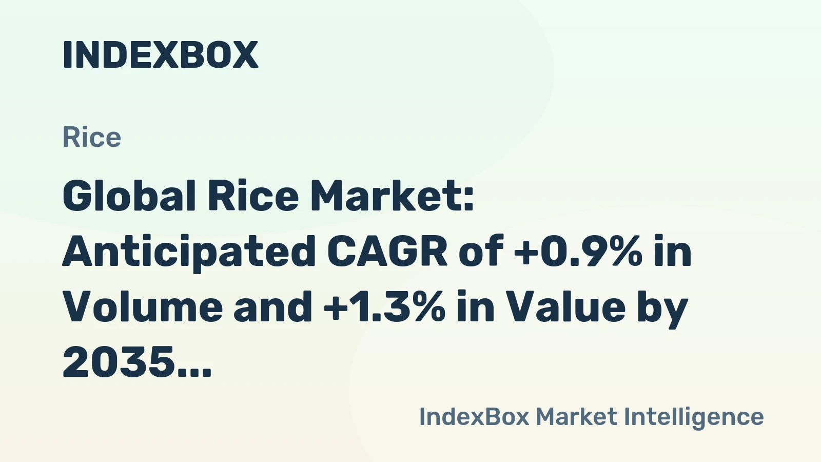 Global Rice Market: Anticipated CAGR of +0.9% in Volume and +1.3% in Value by 2035