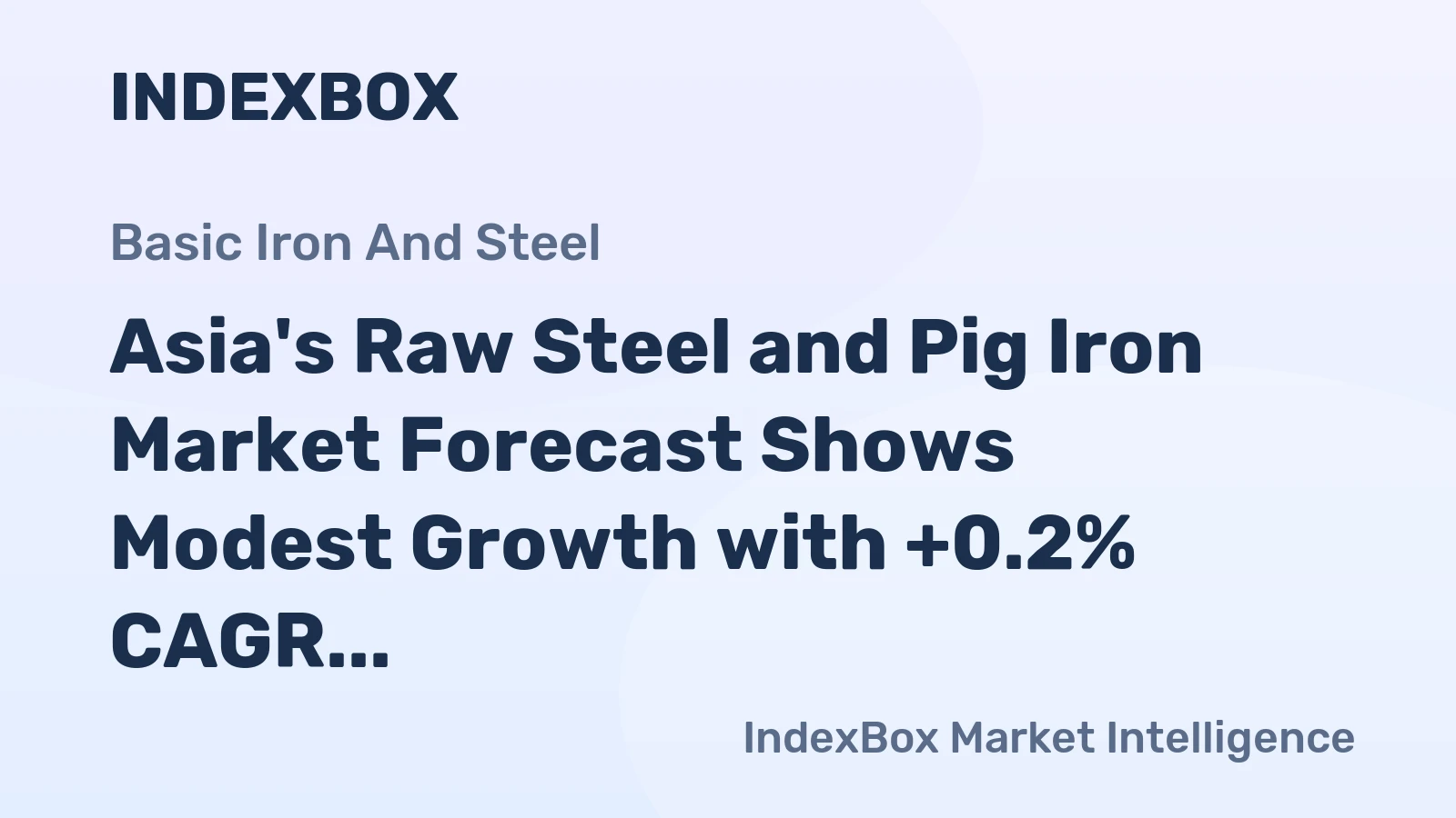Asia's Raw Steel and Pig Iron Market Forecast Shows Modest Growth with +0.2% CAGR Through 2035
