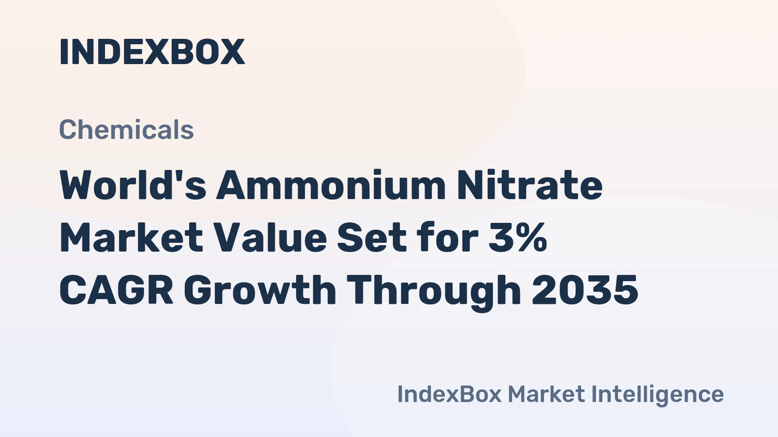 World's Ammonium Nitrate Market Value Set for 3% CAGR Growth Through 2035
