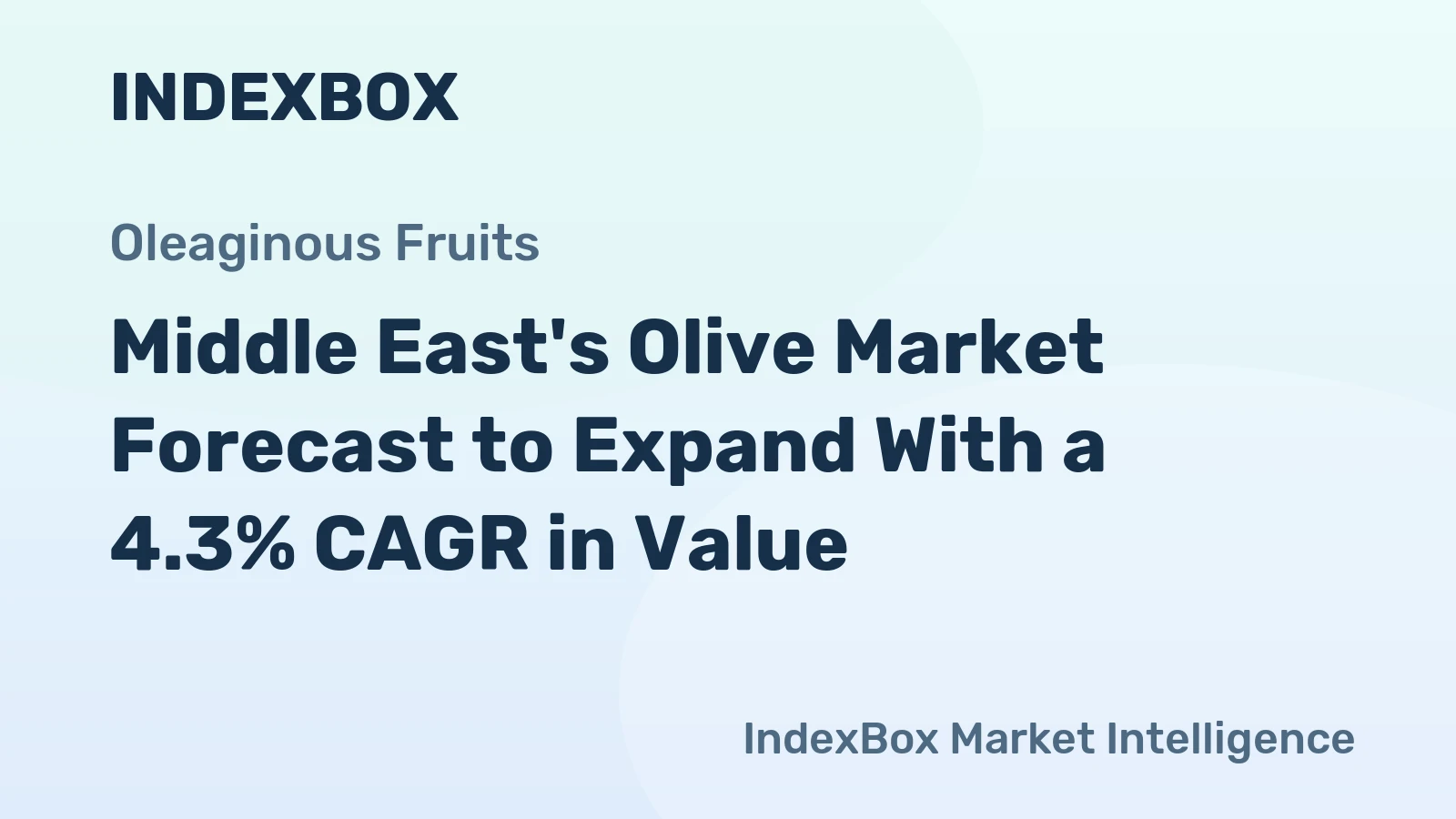 Middle East's Olive Market Forecast to Expand With a 4.3% CAGR in Value