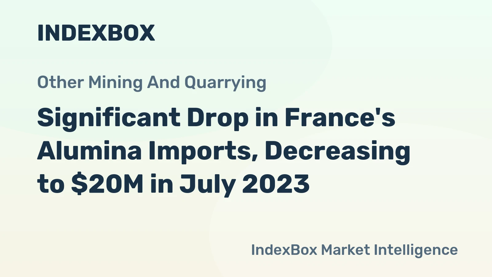 Significant Drop in France's Alumina Imports, Decreasing to $20M in July 2023