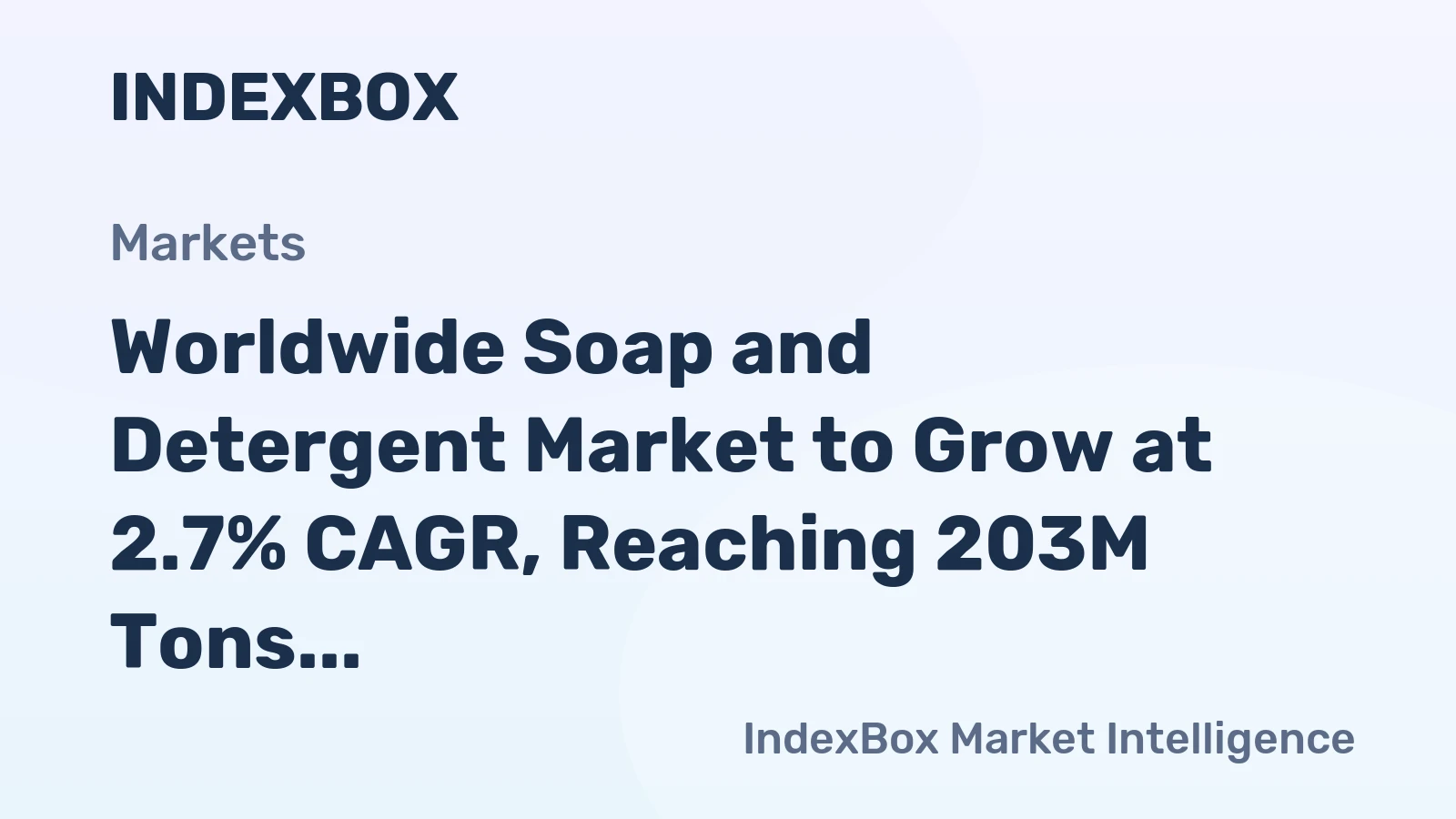 Worldwide Soap and Detergent Market to Grow at 2.7% CAGR, Reaching 203M Tons by 2035