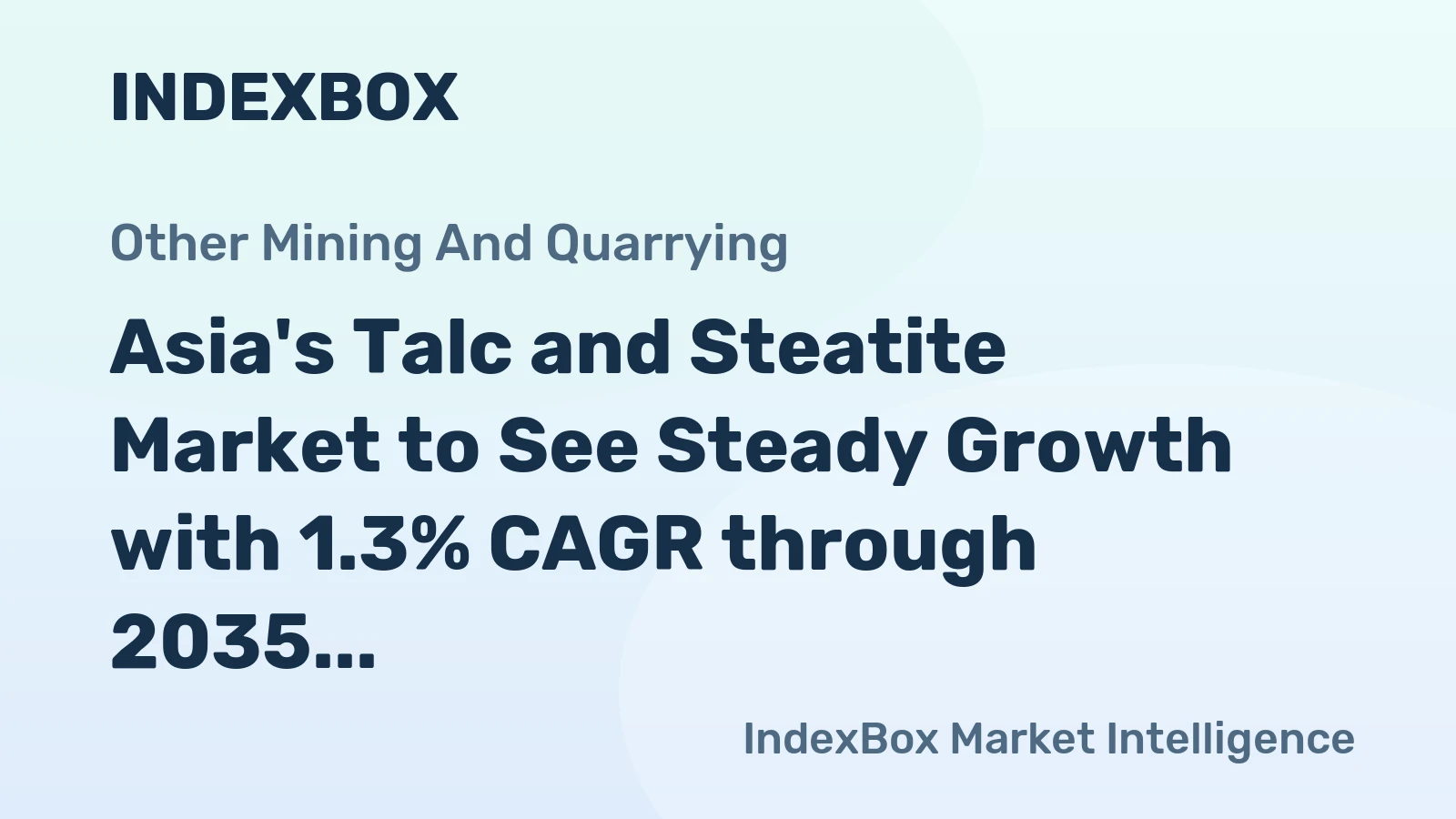 Asia's Talc and Steatite Market to See Steady Growth with 1.3% CAGR through 2035