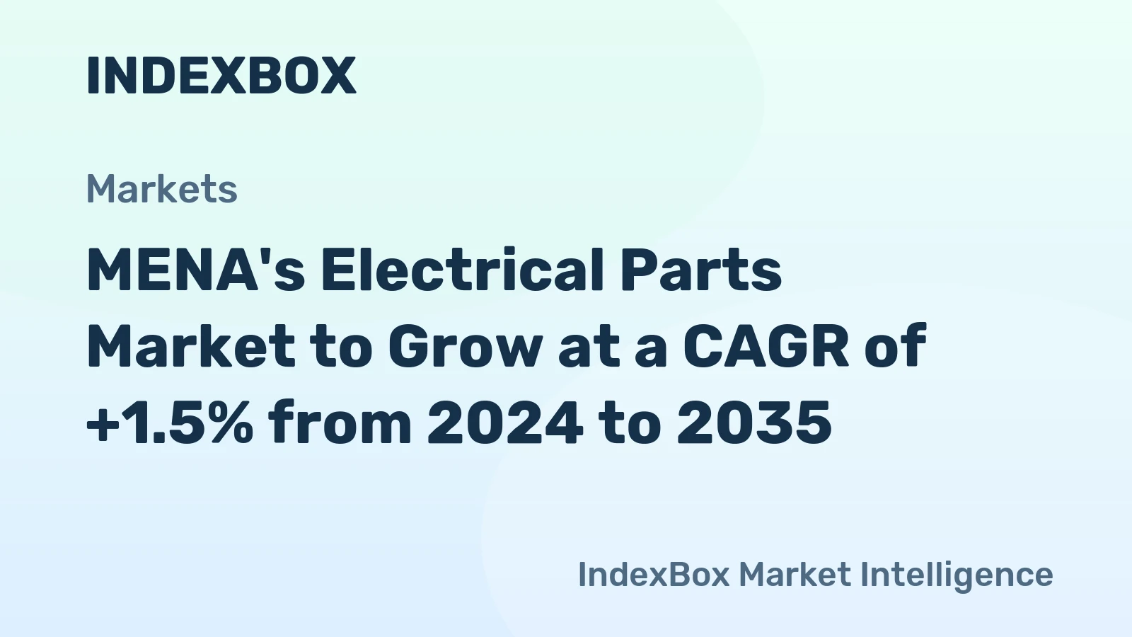 MENA's Electrical Parts Market to Grow at a CAGR of +1.5% from 2024 to 2035