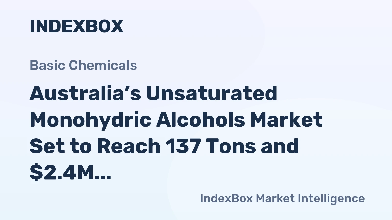 Australia’s Unsaturated Monohydric Alcohols Market Set to Reach 137 Tons and $2.4M by 2035