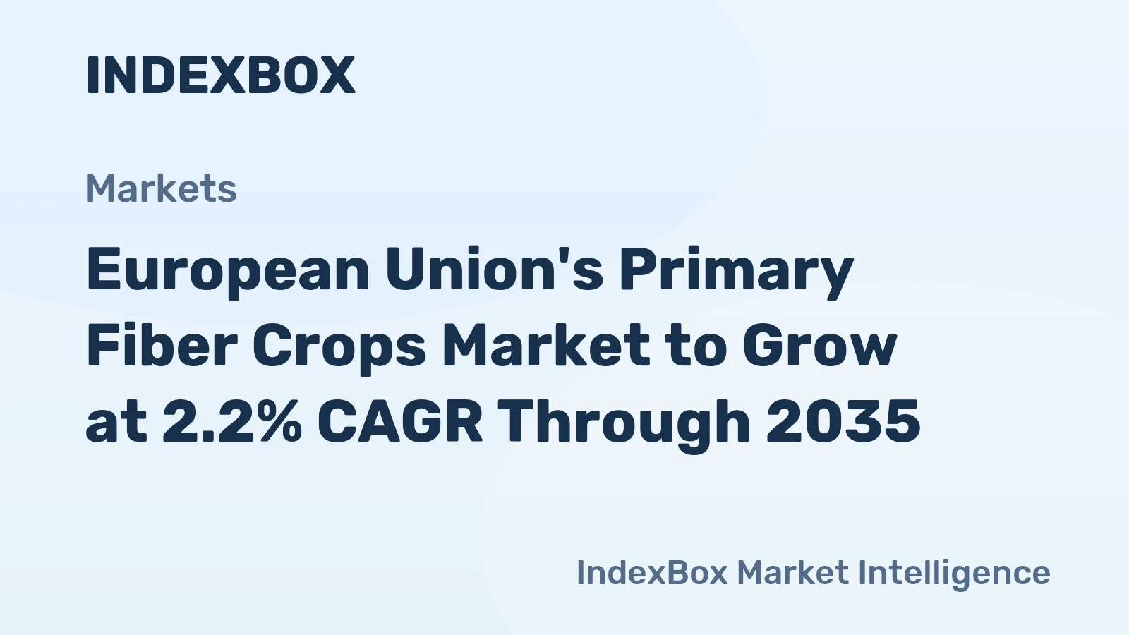 European Union's Primary Fiber Crops Market to Grow at 2.2% CAGR Through 2035