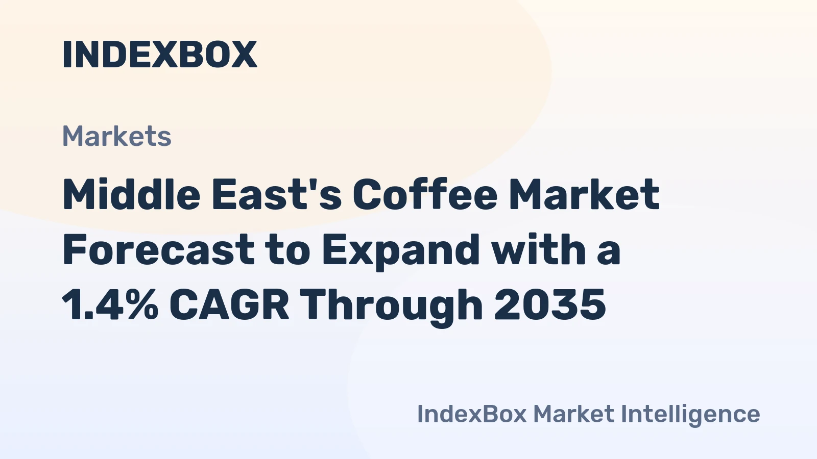 Middle East's Coffee Market Forecast to Expand with a 1.4% CAGR Through 2035