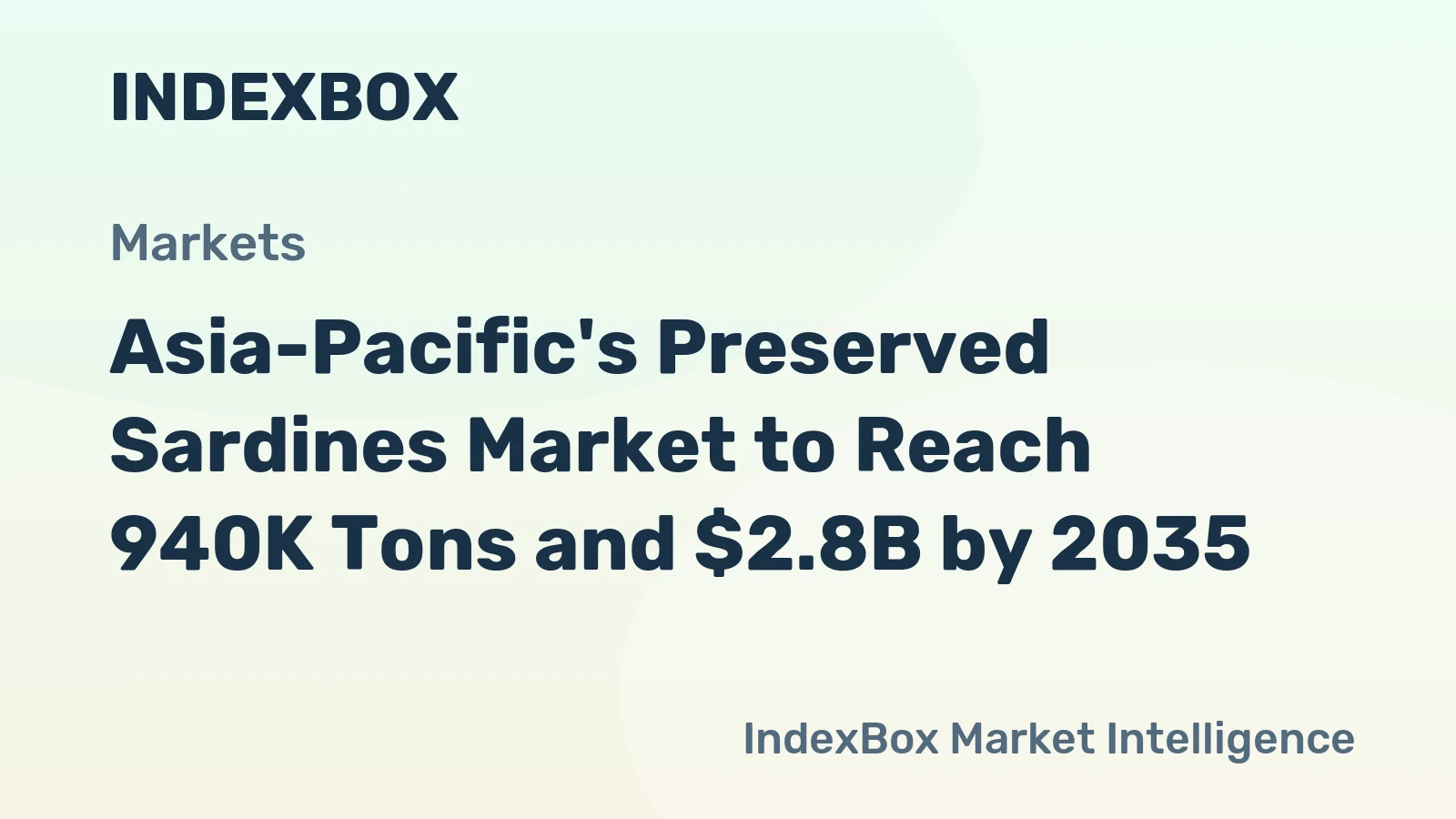 Asia-Pacific's Preserved Sardines Market to Reach 940K Tons and $2.8B by 2035