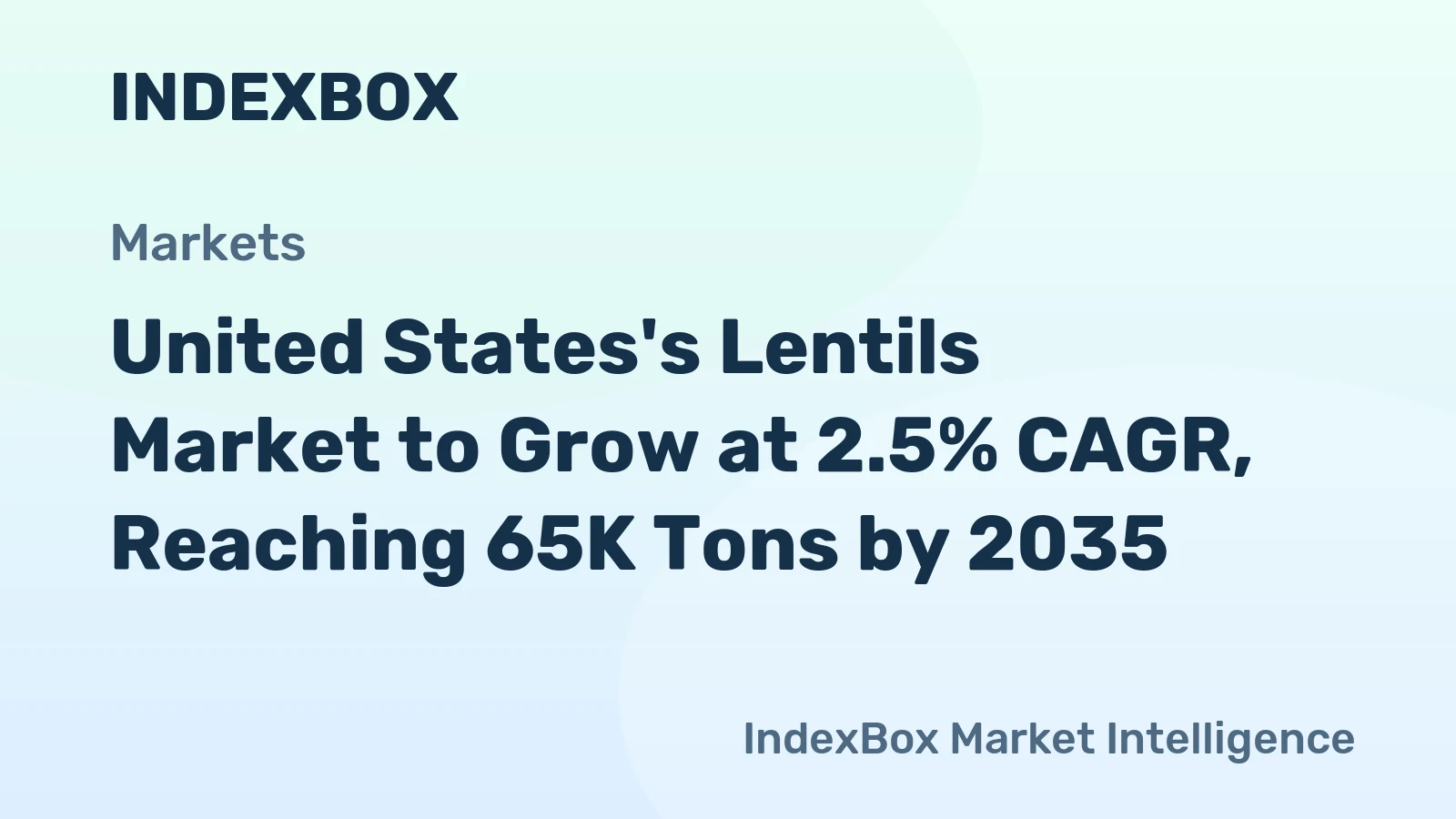 United States's Lentils Market to Grow at 2.5% CAGR, Reaching 65K Tons by 2035