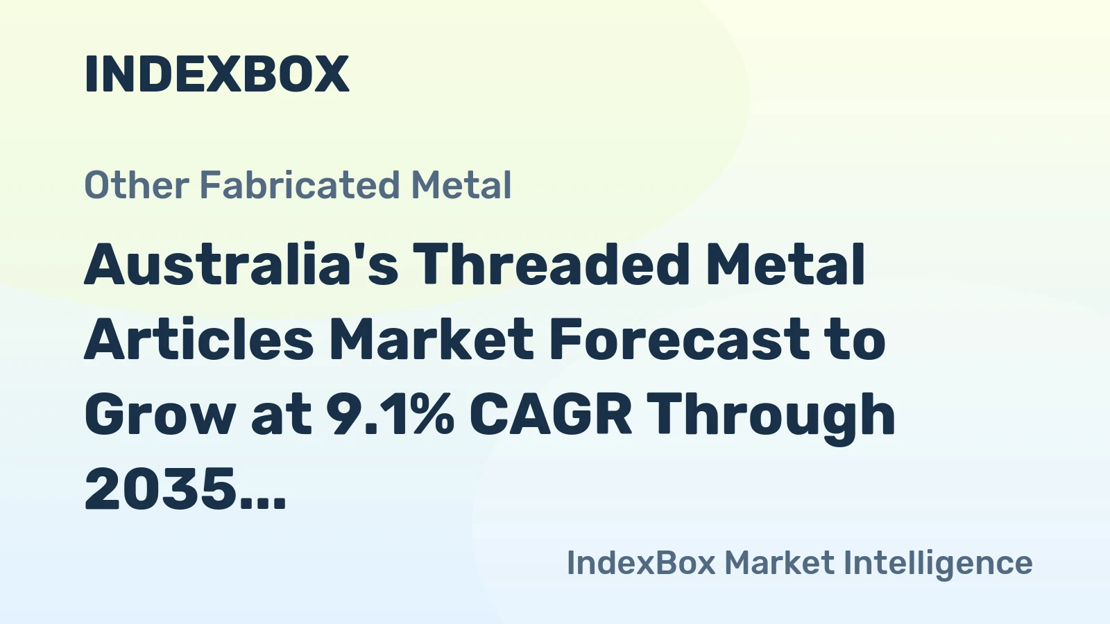 Australia's Threaded Metal Articles Market Forecast to Grow at 9.1% CAGR Through 2035