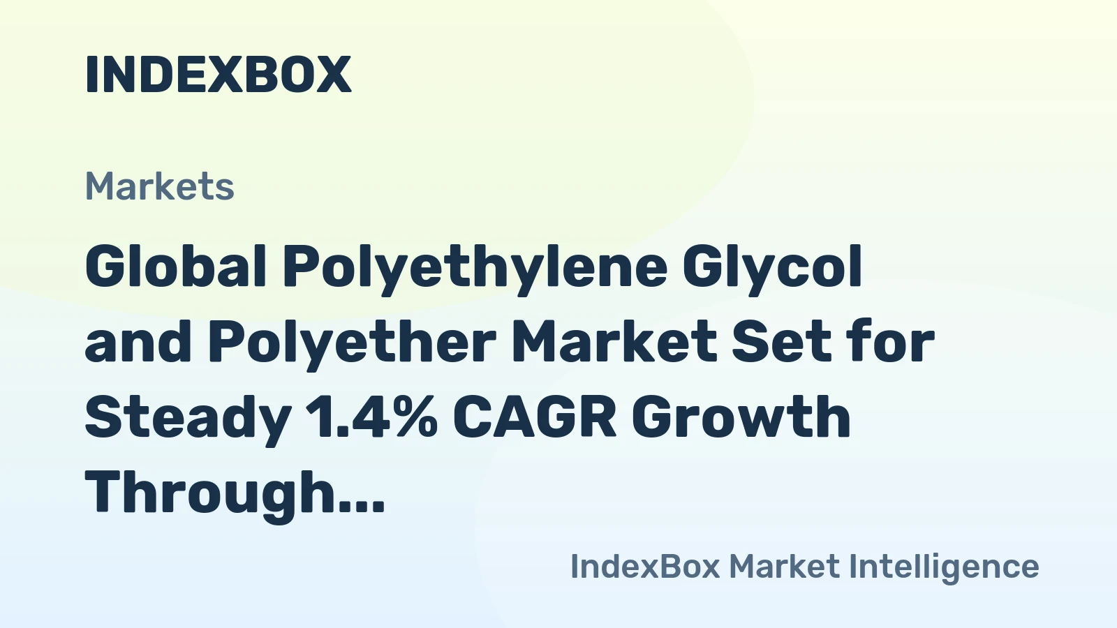 Global Polyethylene Glycol and Polyether Market Set for Steady 1.4% CAGR Growth Through 2035