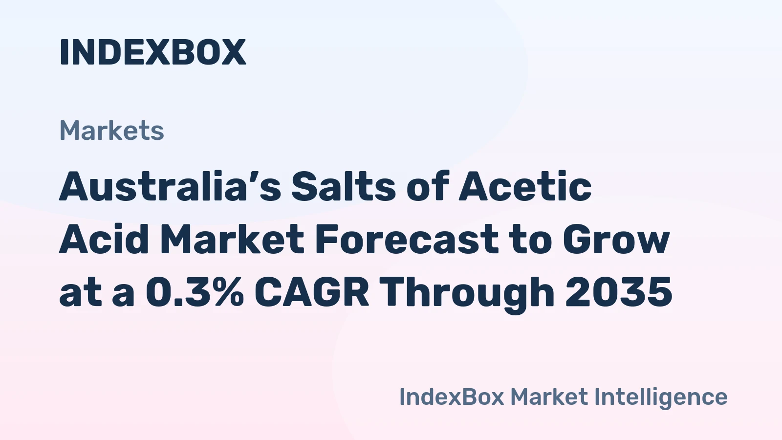 Australia’s Salts of Acetic Acid Market Forecast to Grow at a 0.3% CAGR Through 2035