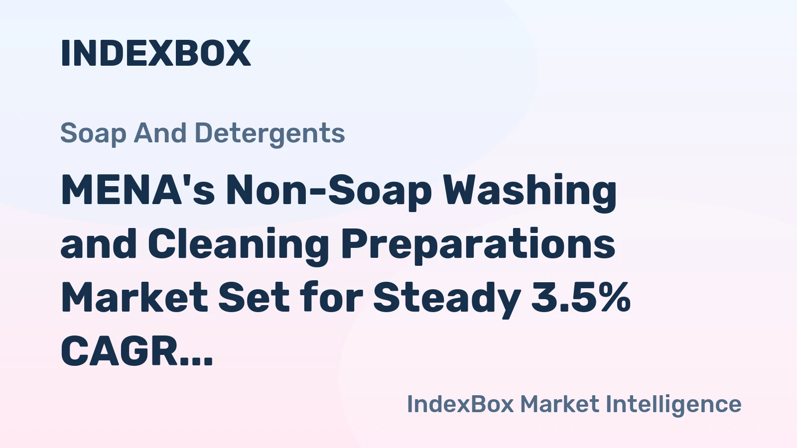 MENA's Non-Soap Washing and Cleaning Preparations Market Set for Steady 3.5% CAGR Growth