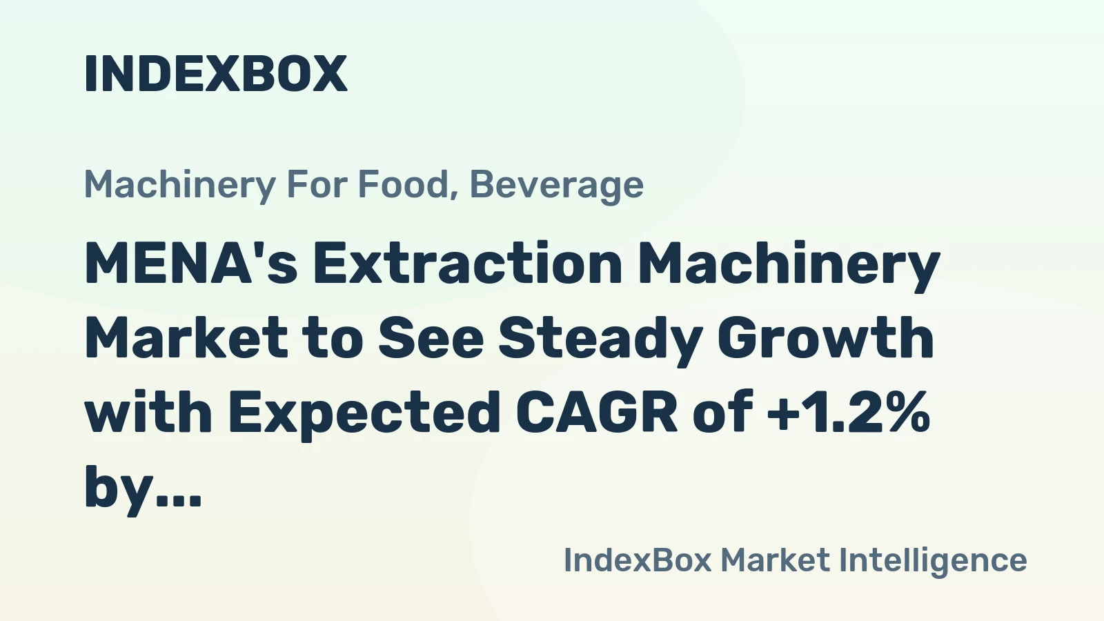 MENA's Extraction Machinery Market to See Steady Growth with Expected CAGR of +1.2% by 2035