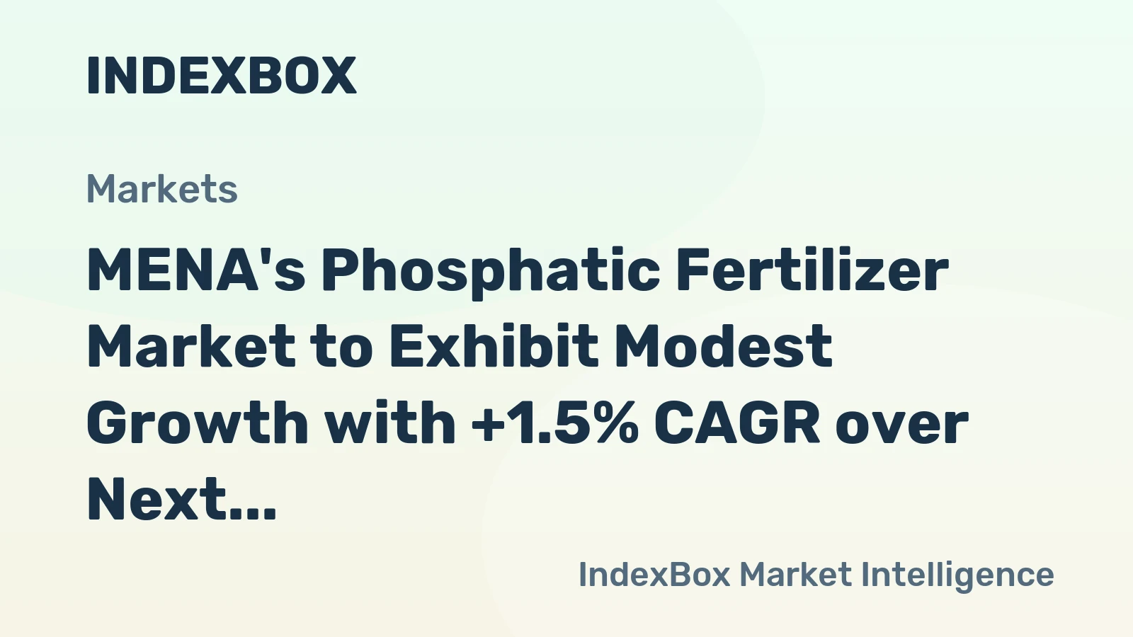 MENA's Phosphatic Fertilizer Market to Exhibit Modest Growth with +1.5% CAGR over Next Decade