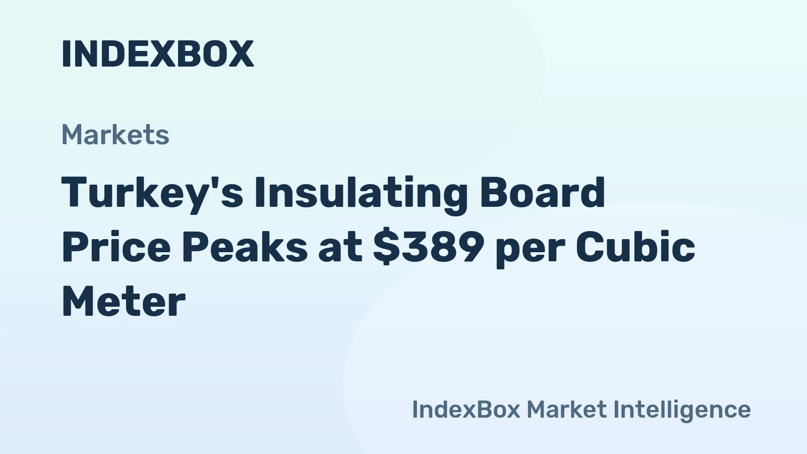 Turkey's Insulating Board Price Peaks at $389 per Cubic Meter