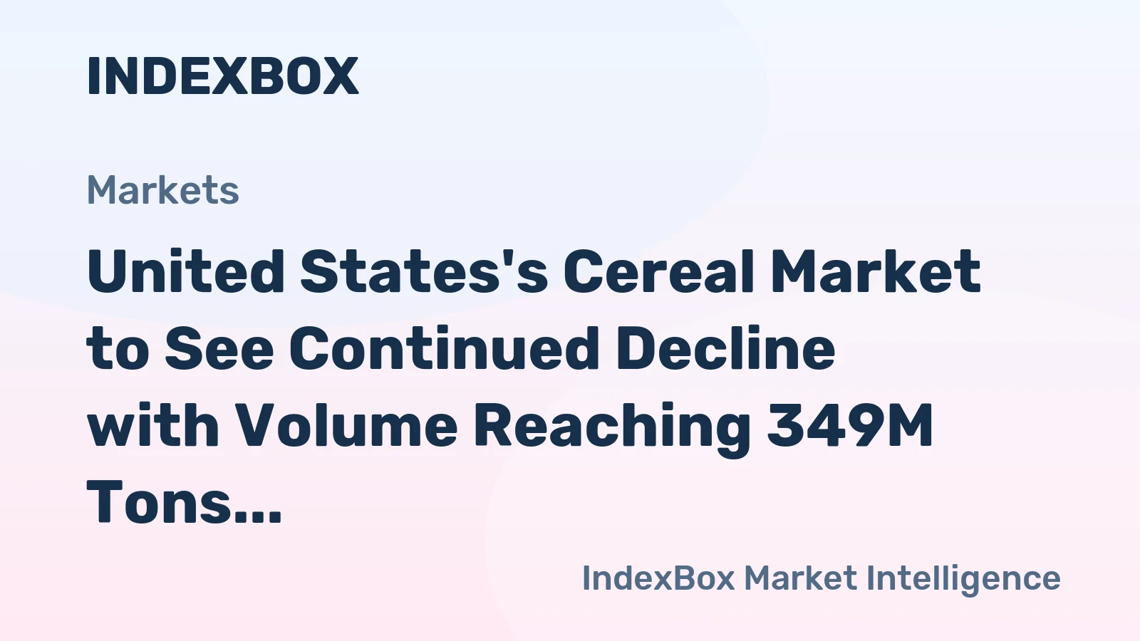 United States's Cereal Market to See Continued Decline with Volume Reaching 349M Tons and Value Reaching $112.6B by 2035