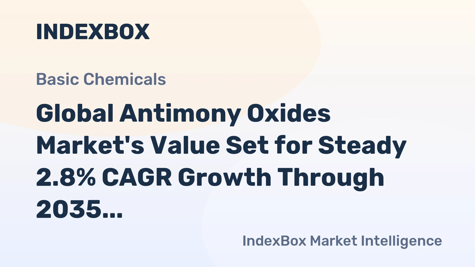 Global Antimony Oxides Market's Value Set for Steady 2.8% CAGR Growth Through 2035