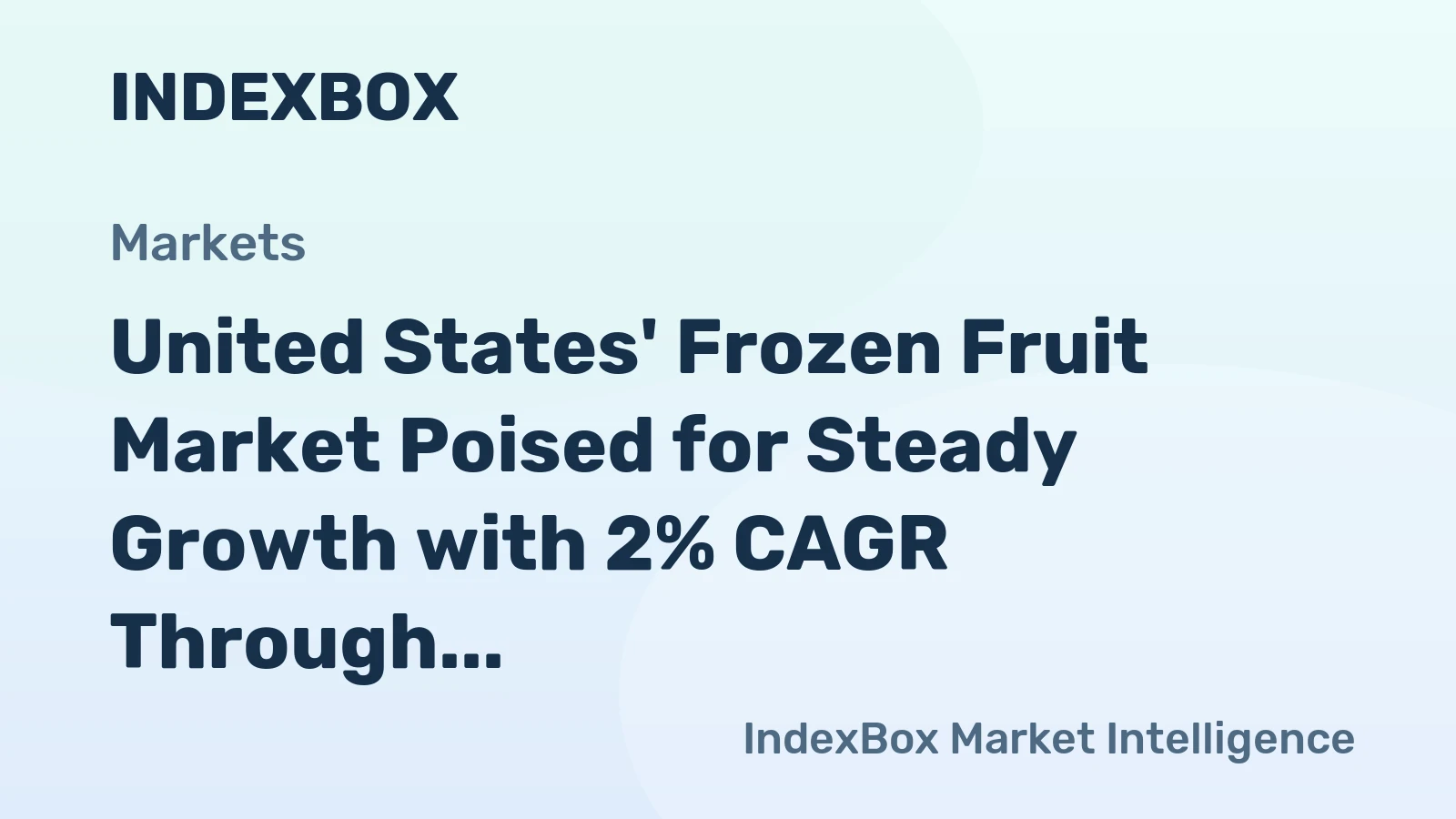 United States' Frozen Fruit Market Poised for Steady Growth with 2% CAGR Through 2035