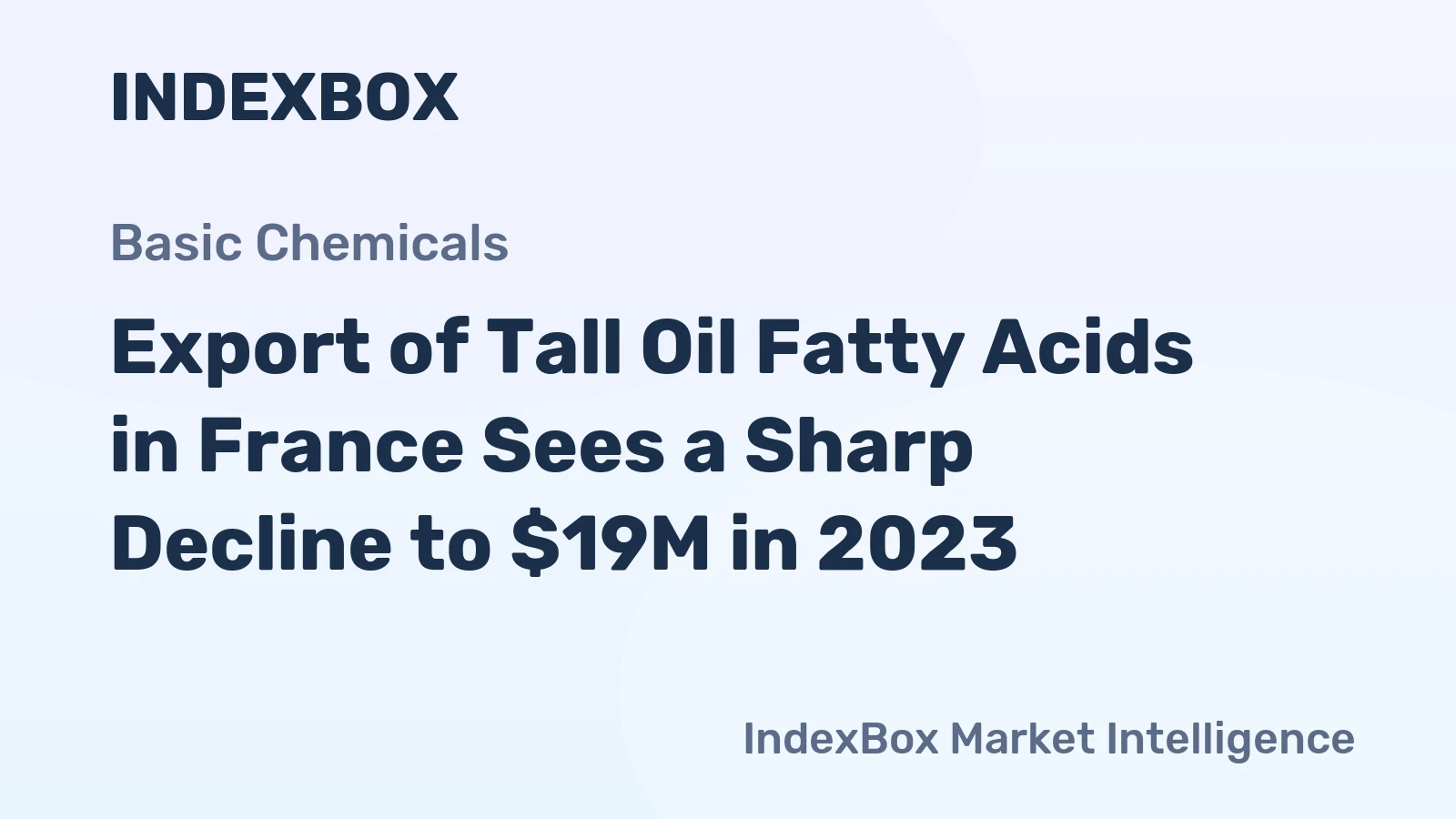Export of Tall Oil Fatty Acids in France Sees a Sharp Decline to $19M in 2023
