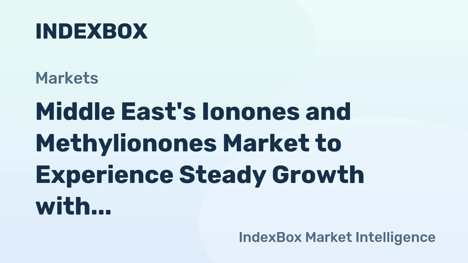 Middle East's Ionones and Methylionones Market to Experience Steady Growth with +1.4% CAGR until 2035