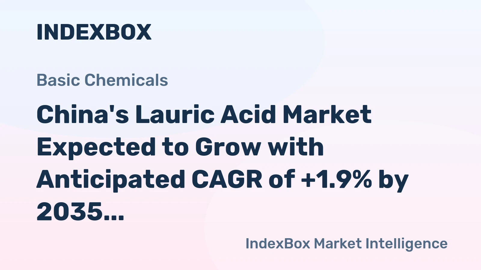 China's Lauric Acid Market Expected to Grow with Anticipated CAGR of +1.9% by 2035