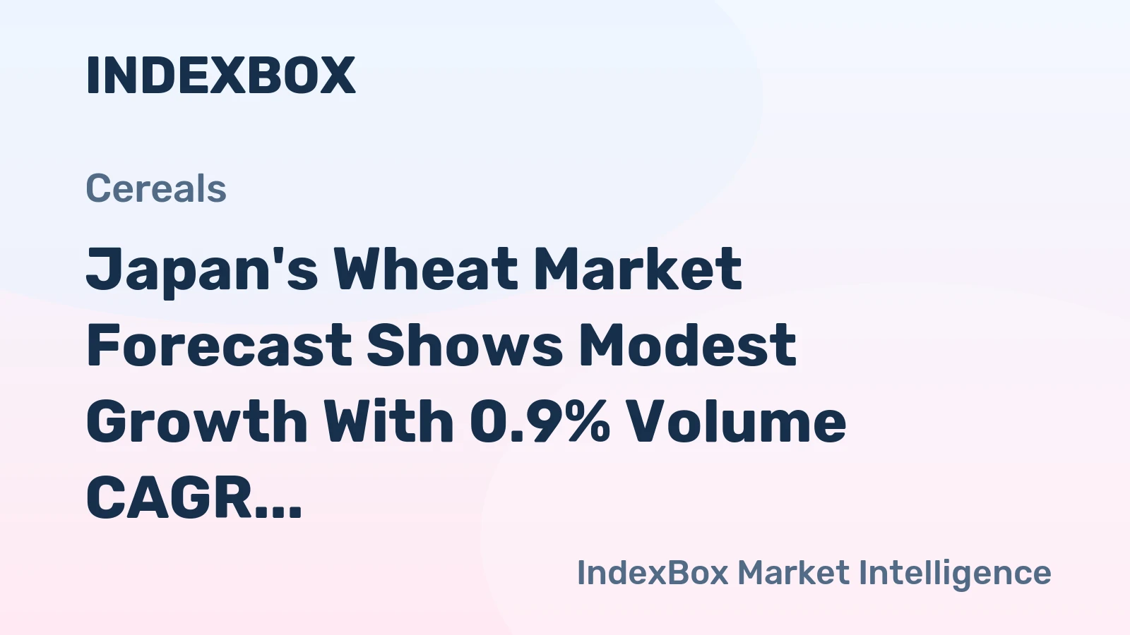 Japan's Wheat Market Forecast Shows Modest Growth With 0.9% Volume CAGR Through 2035