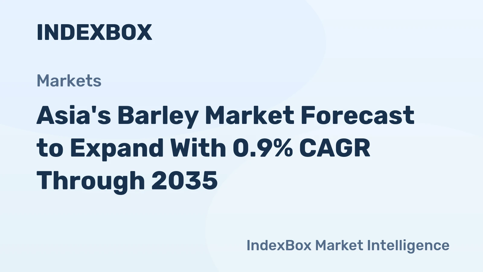 Asia's Barley Market Forecast to Expand With 0.9% CAGR Through 2035
