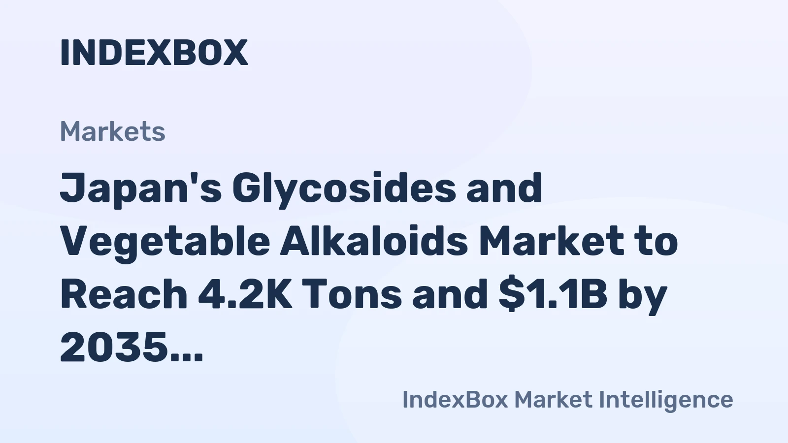 Japan's Glycosides and Vegetable Alkaloids Market to Reach 4.2K Tons and $1.1B by 2035