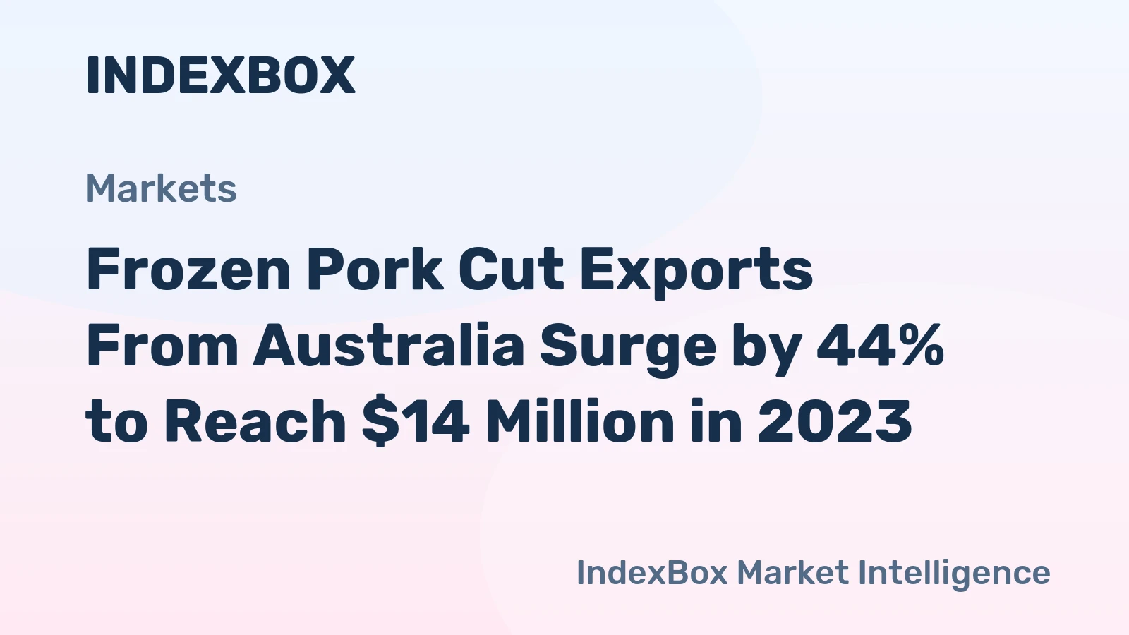 Frozen Pork Cut Exports From Australia Surge by 44% to Reach $14 Million in 2023