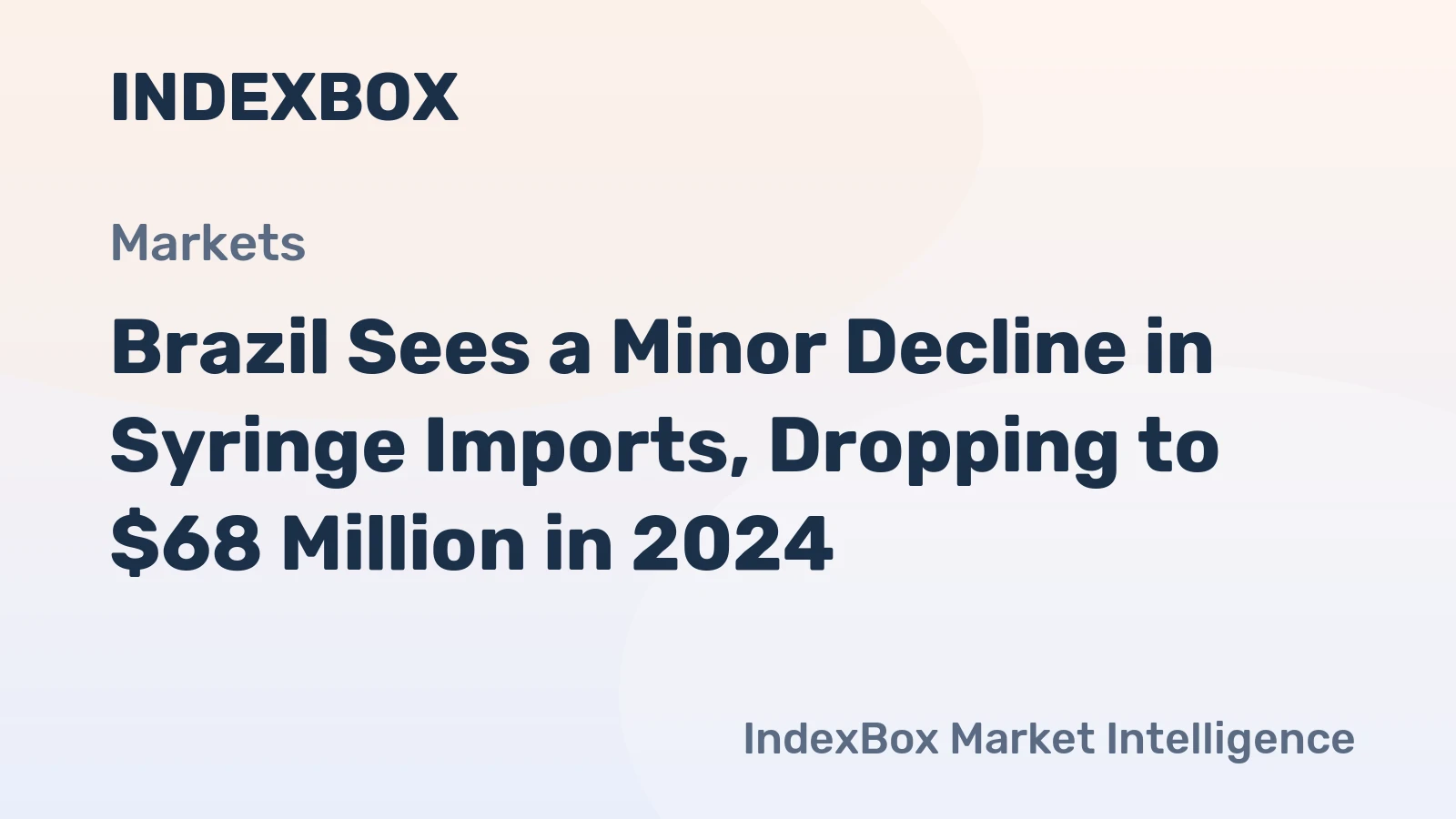 Brazil Sees a Minor Decline in Syringe Imports, Dropping to $68 Million in 2024