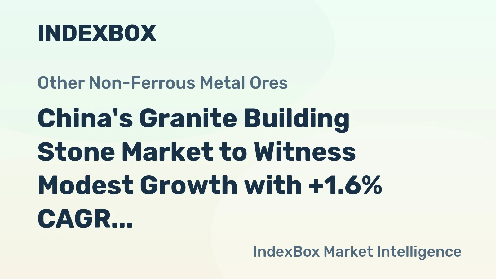 China's Granite Building Stone Market to Witness Modest Growth with +1.6% CAGR by 2035
