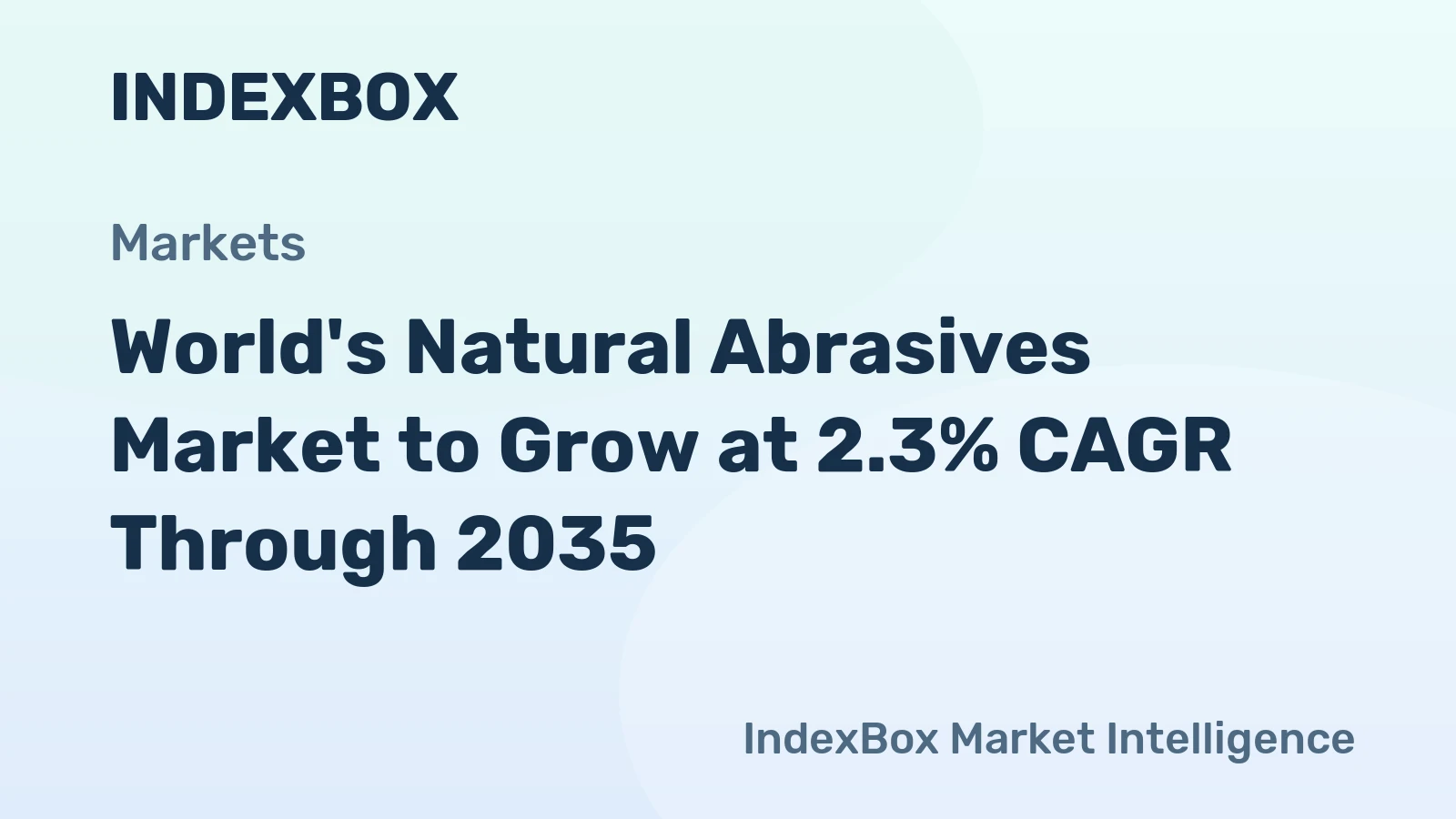 World's Natural Abrasives Market to Grow at 2.3% CAGR Through 2035