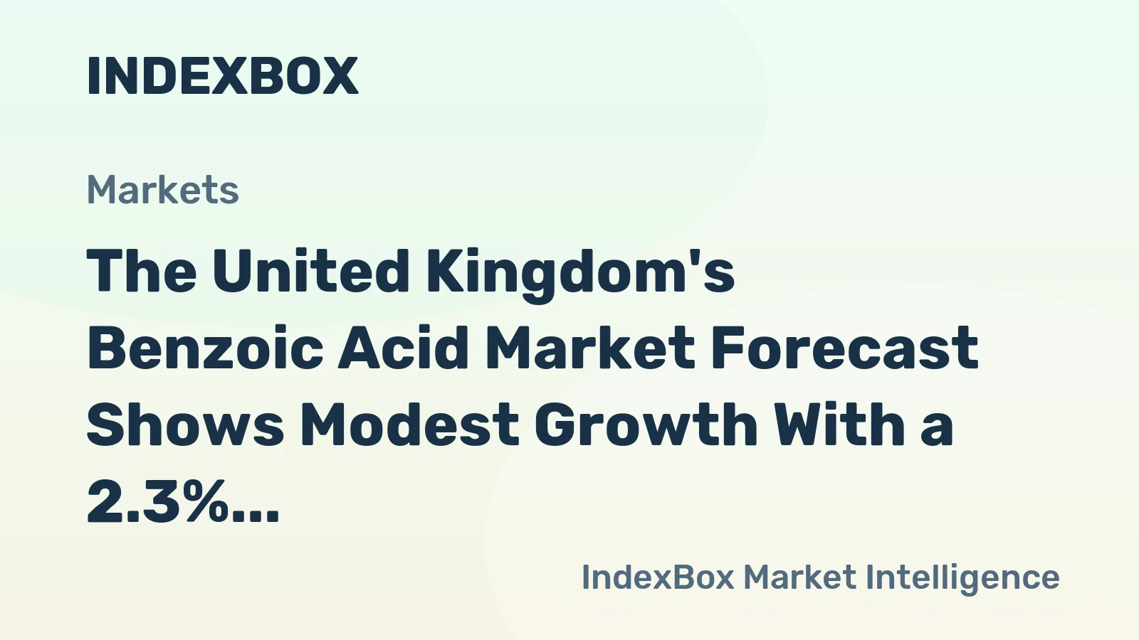 The United Kingdom's Benzoic Acid Market Forecast Shows Modest Growth With a 2.3% CAGR in Value