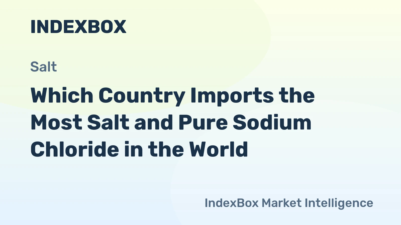 Which Country Imports the Most Salt and Pure Sodium Chloride in the World?