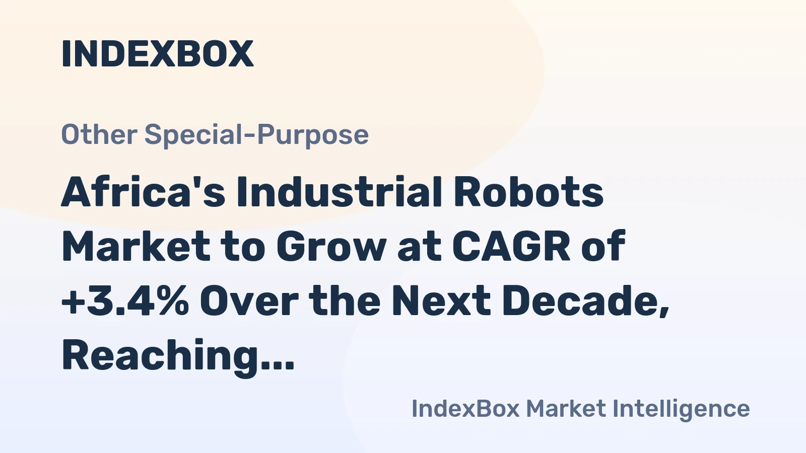 Africa's Industrial Robots Market to Grow at CAGR of +3.4% Over the Next Decade, Reaching $503M by 2035