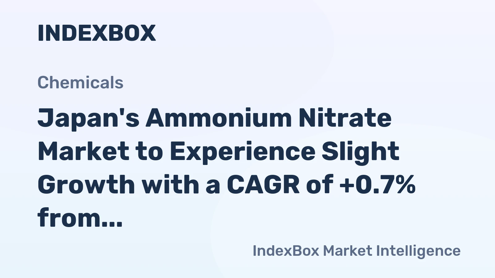 Japan's Ammonium Nitrate Market to Experience Slight Growth with a CAGR of +0.7% from 2024 to 2035
