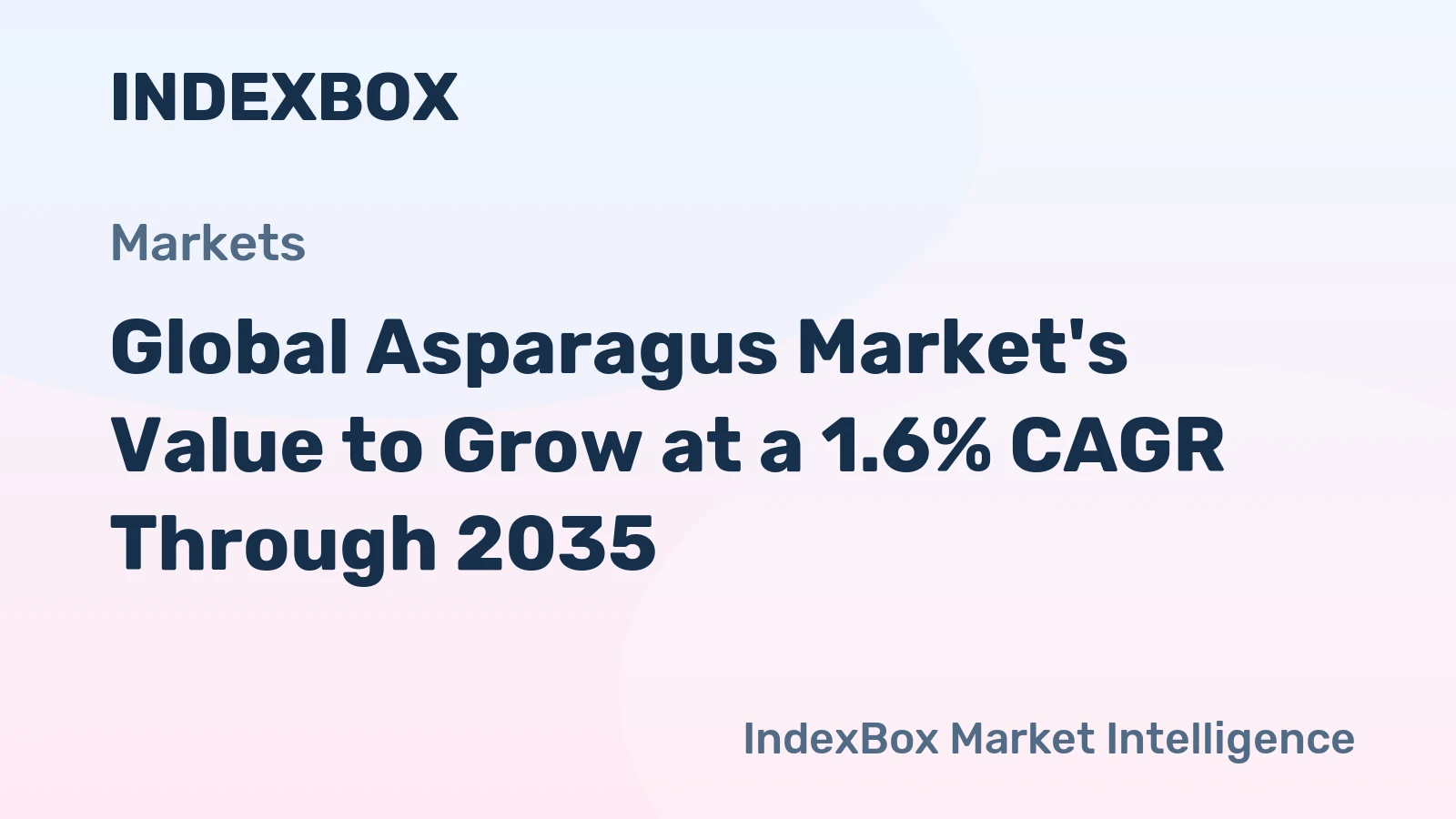 Global Asparagus Market's Value to Grow at a 1.6% CAGR Through 2035