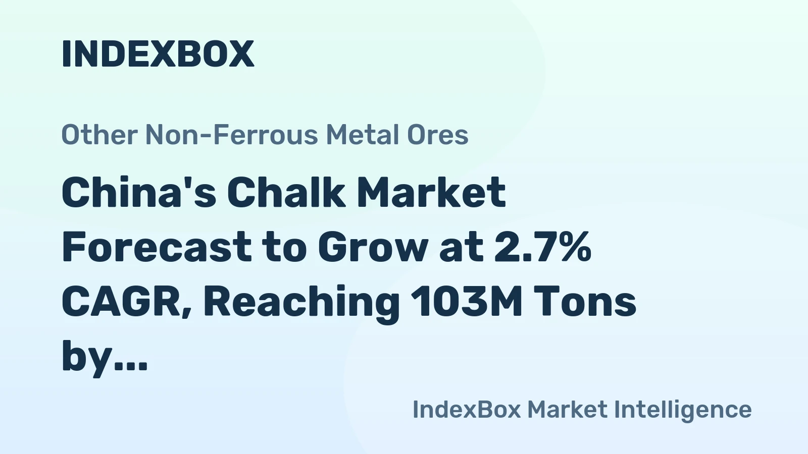 China's Chalk Market Forecast to Grow at 2.7% CAGR, Reaching 103M Tons by 2035