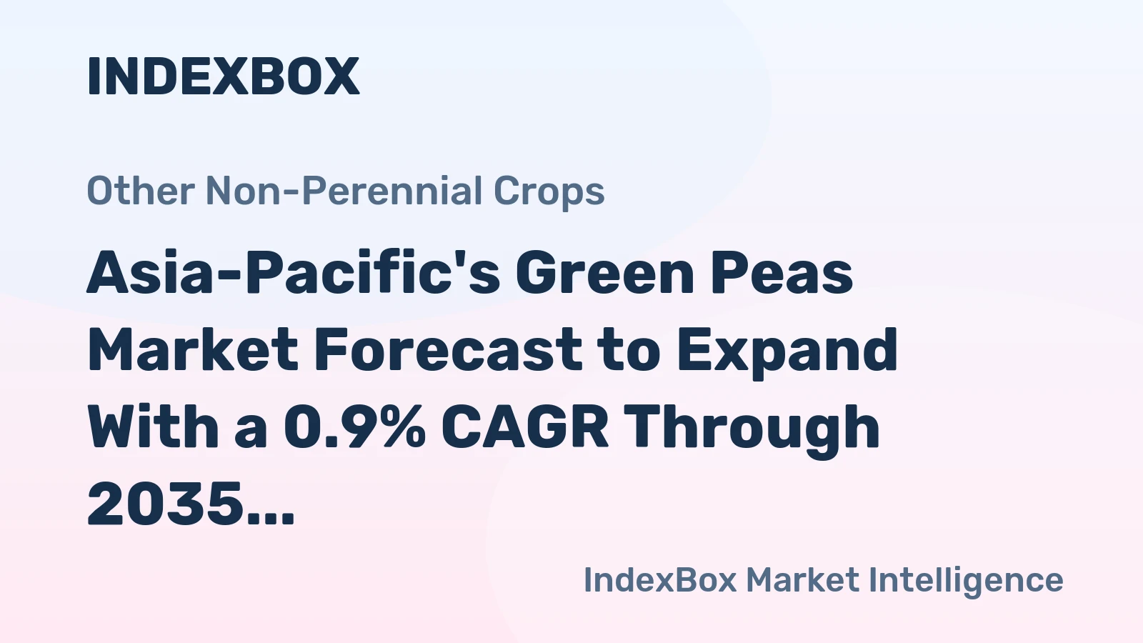 Asia-Pacific's Green Peas Market Forecast to Expand With a 0.9% CAGR Through 2035