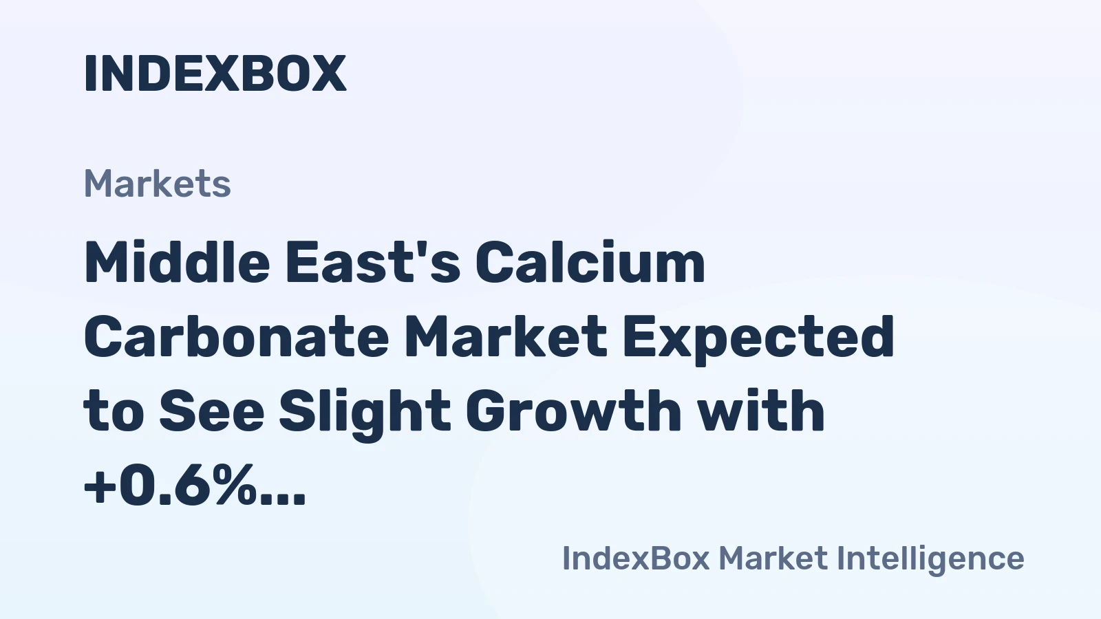 Middle East's Calcium Carbonate Market Expected to See Slight Growth with +0.6% CAGR Over Next Decade